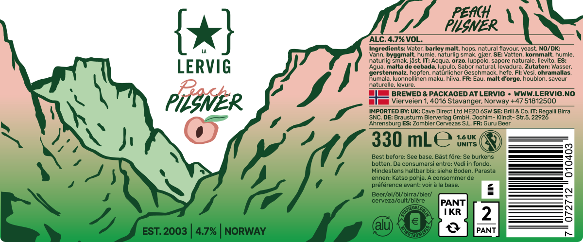 PEACH PILSNER - LERVIG BREWERY | STAVANGER, NORWAY